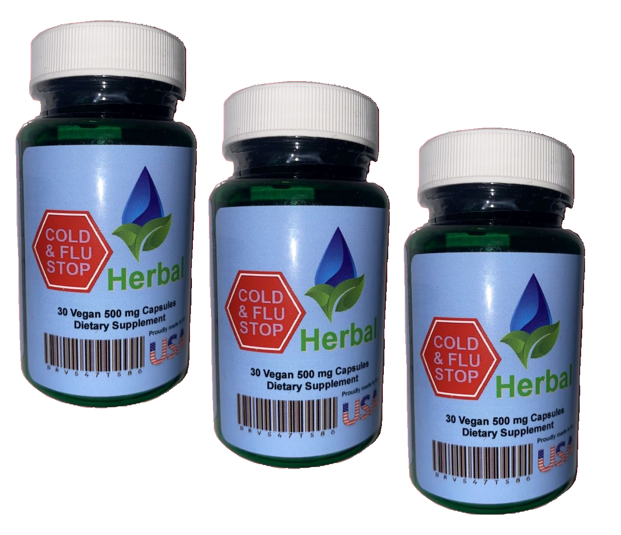 Cold & Flu Stop Herbal x3 Bottle Pack | Cold & Flu Stop Herbal